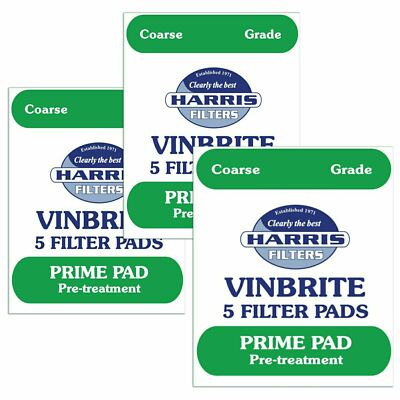 3x Harris Prime Pre-Filter Pads 5-pack Use with Harris Vinbrite MK3 ...
