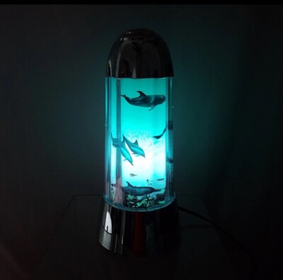Vintage Spencers Bullet Style Undersea Rotating Dolphins Motion Lamp ...