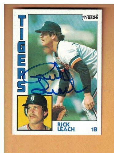 Rick Leach AUTOGRAPHED 1984 TOPPS NESTLE BASEBALL CARD SIGNED Detroit ...
