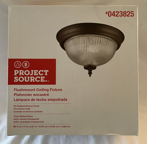 Project Source Oil-Rubbed Flushmount Ceiling Fixture - Open Box | eBay