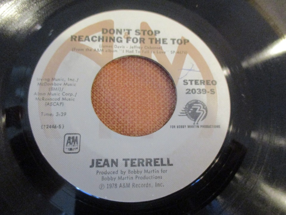Rare N. Soul-Jean Terrell-Don't Stop Reaching For The Top-A&M 45/Str.VG ...