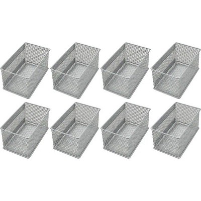Ybm Home Wire Mesh Magnetic Storage Basket Trash Caddy Silver 7.75 x 4. ...