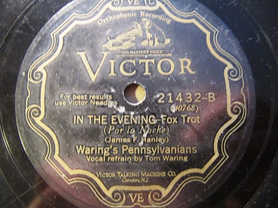 1928 Waring's Pennsylvanians IN THE EVENING Shilkret GET UNDER MOON ...