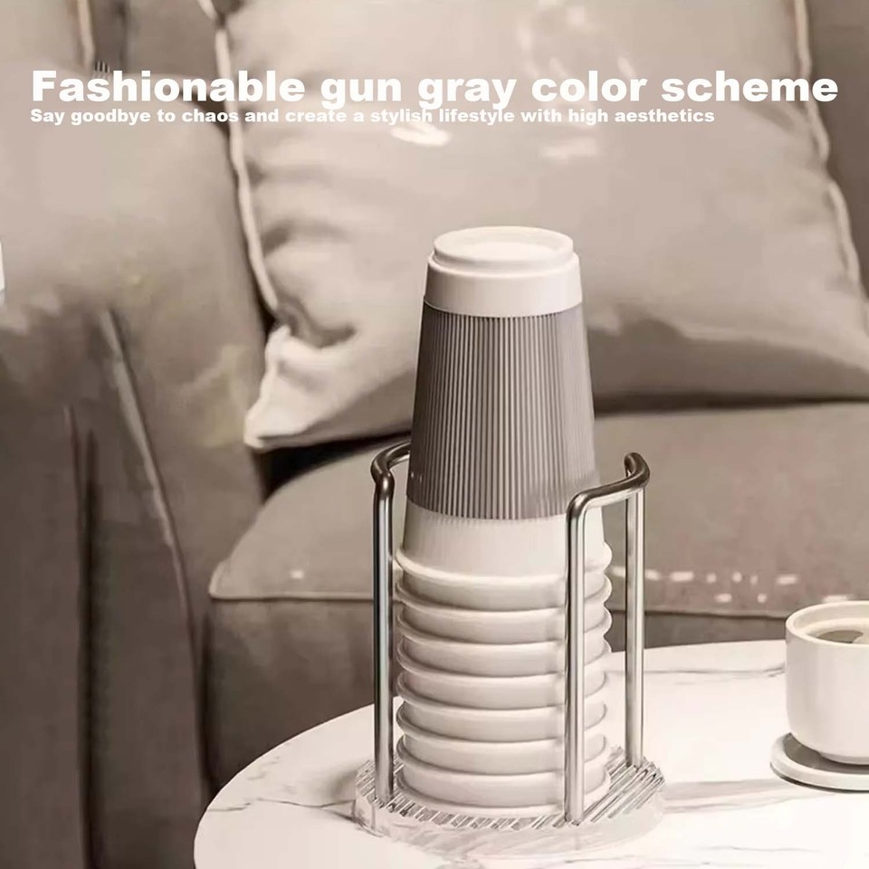 Silver Acrylic Disposable Paper Cup Holder for Home/Office - Inverted ...