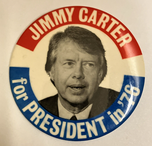 1976 Jimmy Carter for President in '76 Pinback 3.5" Button Scarcer ...