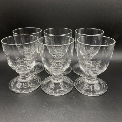 6 Lot Vintage Heavy Glass Pub Rummer Wine Glass Goblet Pedestal 10oz 5 ...