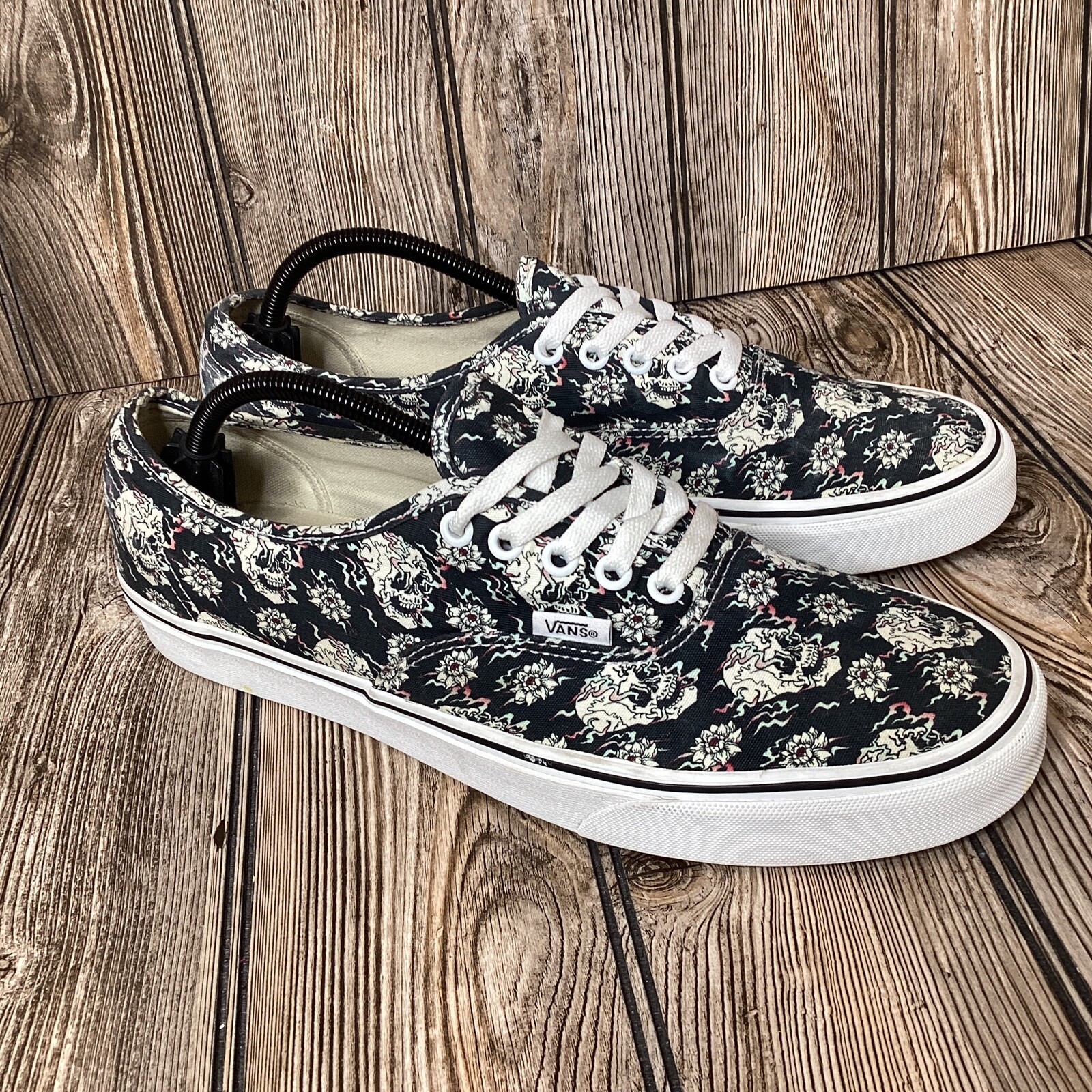 RARE Mens VANS Era SMOKING LAUGHING SKULLS Black Whi… - Gem
