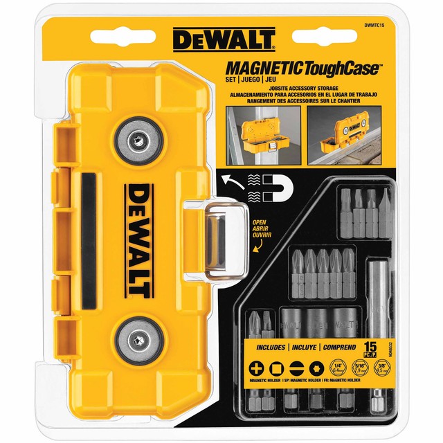 DEWALT DWMTC15 Magnetic Tough Case with 15-Piece Accessory Set for sale ...