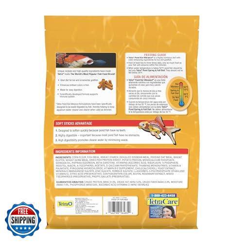 TetraPond Koi Vibrance Soft Sticks, Floating Pond Fish Food for Koi ...