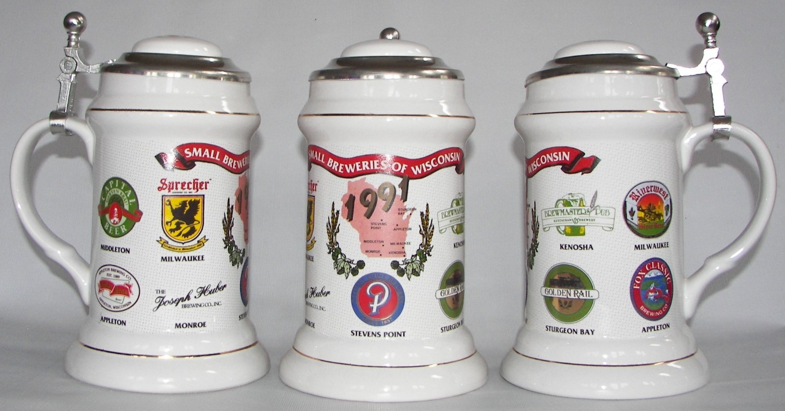 Joseph Huber Brewing Co., Monroe, Wis., 1991 Small Breweries beer stein ...