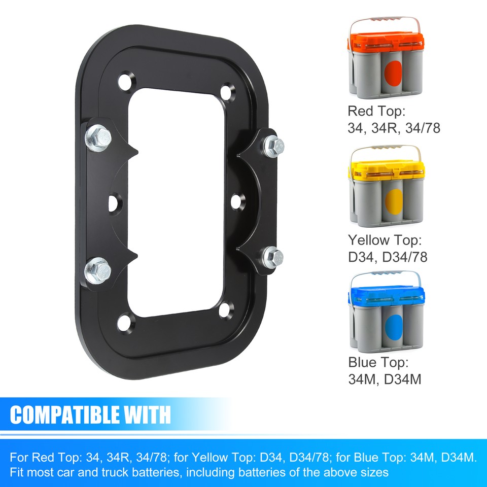 Universal Car Battery Tray Battery Bracket Set Box Hold Down Mount for ...
