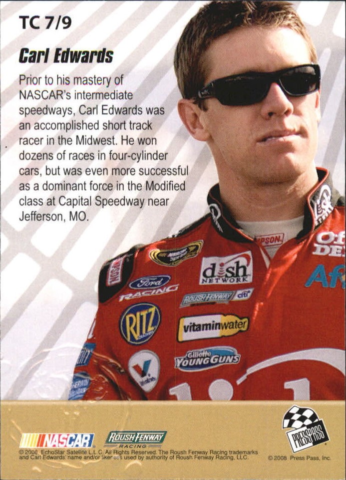 2008 VIP Trophy Club #TC7 Carl Edwards Card | eBay