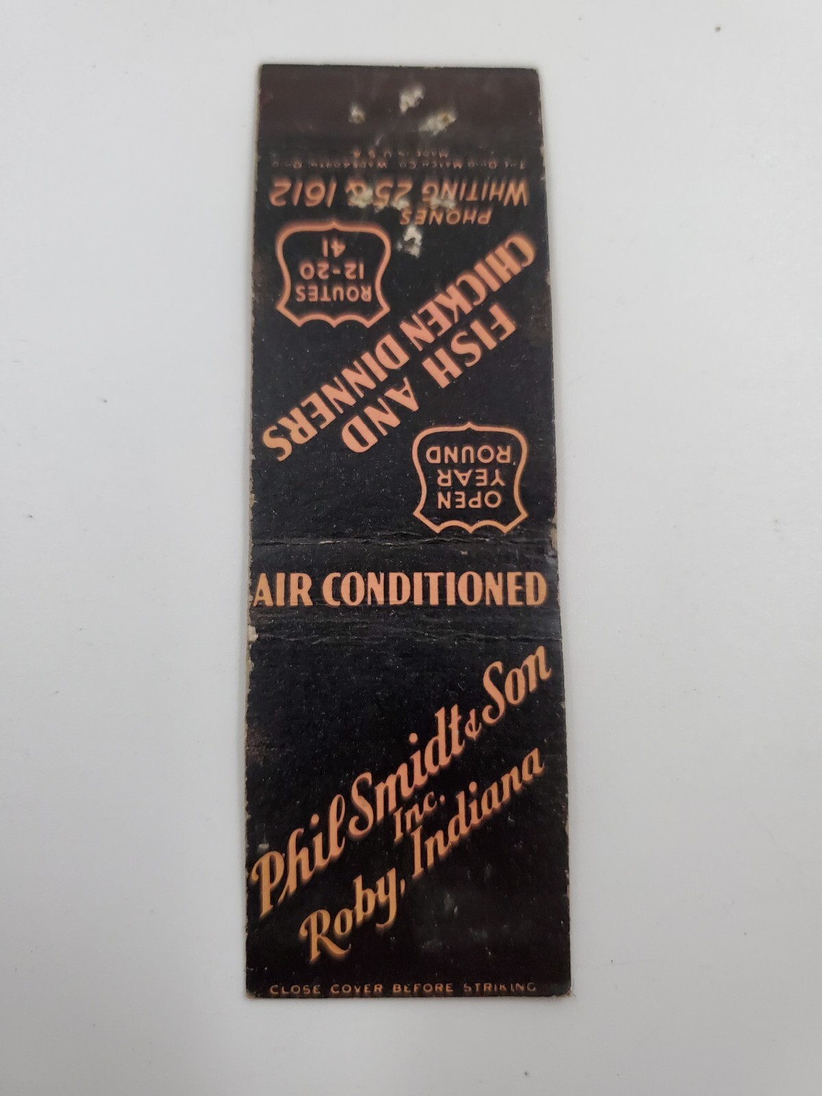 Phil Smidt & Son Inc Chicken Dinners Roby Indiana Midget Matchbook ...