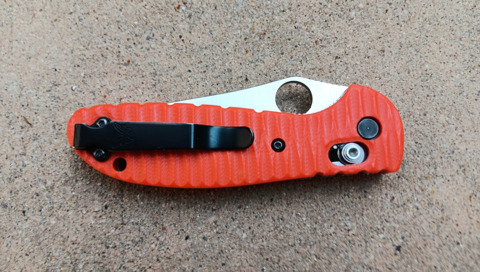 Benchmade Mini Griptilian 555-1 Extreme Custom Toxic Orange Anso G10 ...
