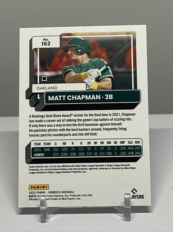 2022 Panini Donruss Matt Chapman Pink Holo Parallel #162 | eBay