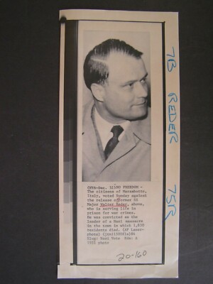 AP Wire Press Photo 1984 Major Walter Reder Leader of Nazi Massacre ...