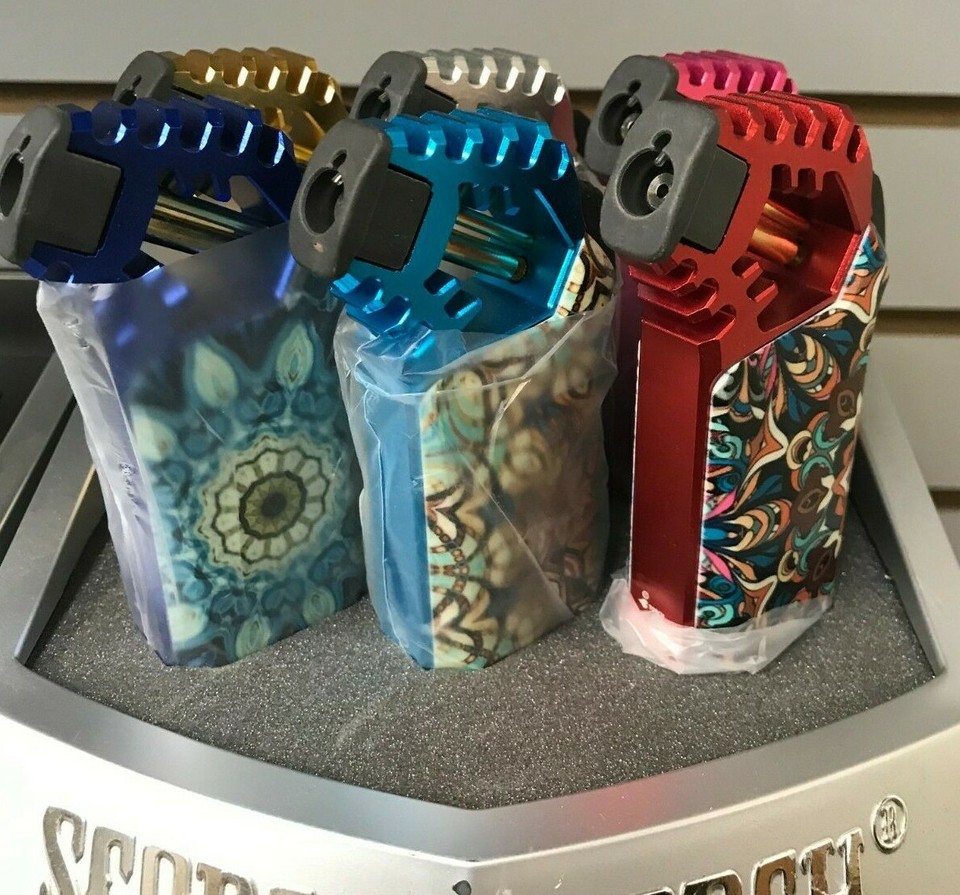 3 x Scorch 4-1/4" Torch Lighter Metal Flame Adjustable Refillable color ...