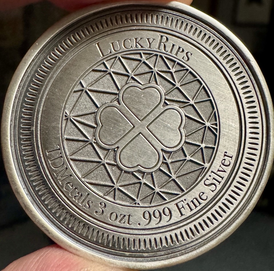 Custom 3-oz 999 Silver Bar By TD Metals For Lucky Rips. Less Than 25 ...