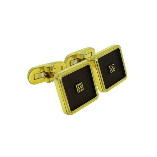 Authentic Givenchy Cufflinks Men's Accessories Swivle Logo Gold x Black ...