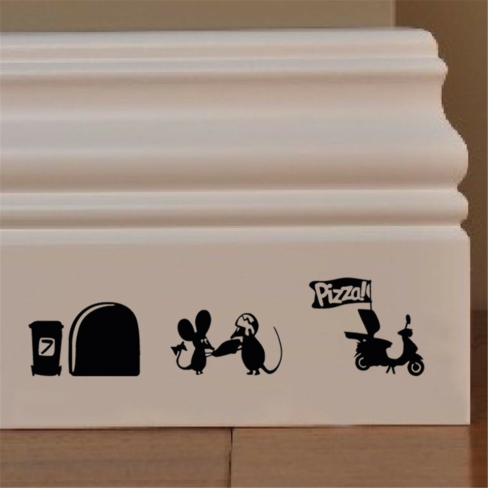 2X Mouse Mice Rat Cave Door Decal Wall Vinyl Stickers Bedroom Living ...
