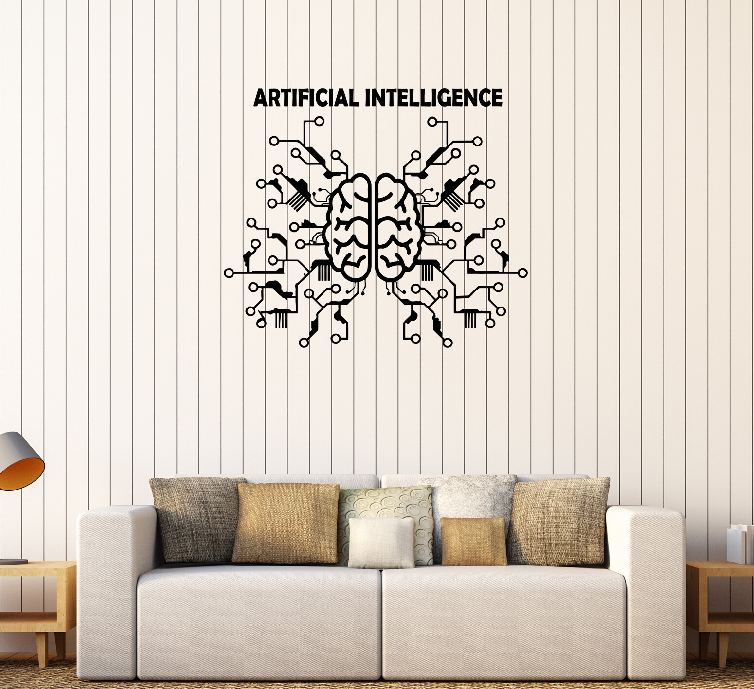 Wall Decal Artificial Intelligence Brain Neural Network Computers ...