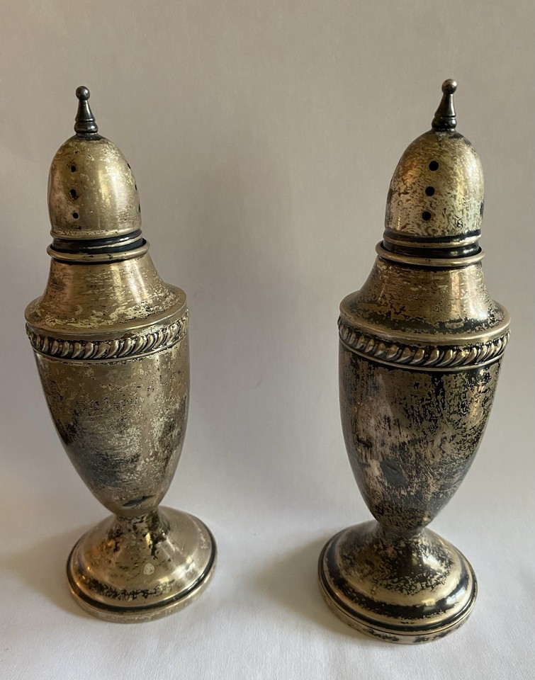 Vintage Sterling Silver Lightly Weighted Salt & Pepper Shakers 5 1/2 ...