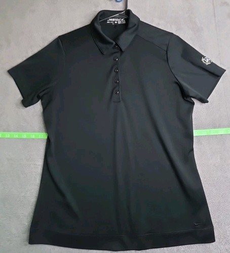 Nike Golf Polo Shirt Women's Large Black Dri-Fit 5 Button Placket ...