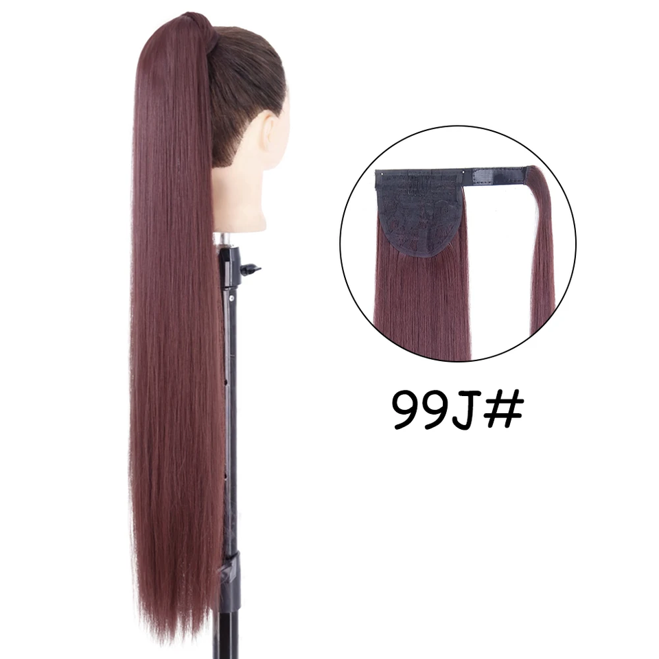34Inches Synthetic Ponytail Hair Extension Clip in Fake Wig Hairpiece ...