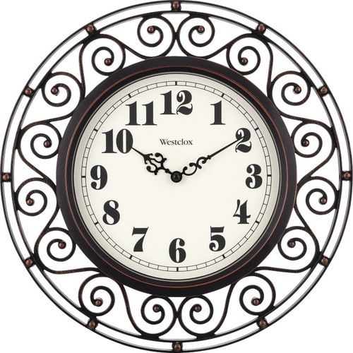 Westclox 12 In. Round Wrought Iron Design Wall Clock 32021A Westclox ...