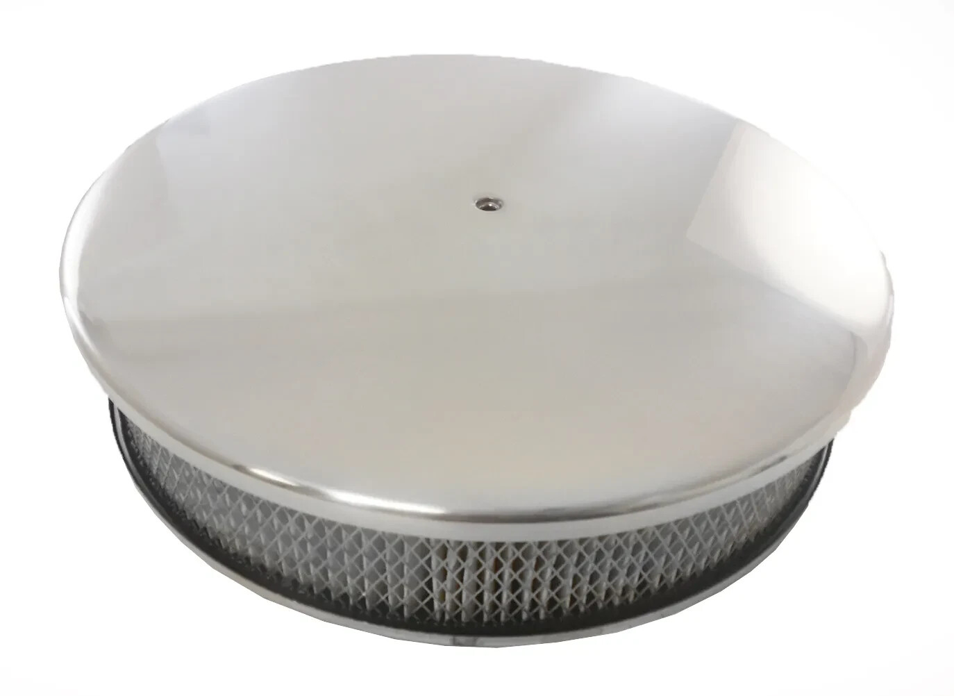 RPC R6901 14″ x 3" Plain Polished Aluminum Air Cleaner Set w/ Recessed ...