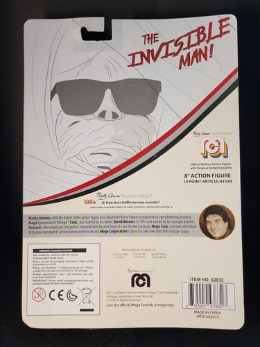 Mego Horror THE INVISIBLE MAN 8" Scale Action Figure 2018 #2452 | eBay