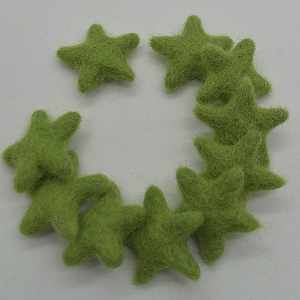 100% Wool Felt Stars- 3cm – 10 pcs - Pick from 90 Colours – Craft ...