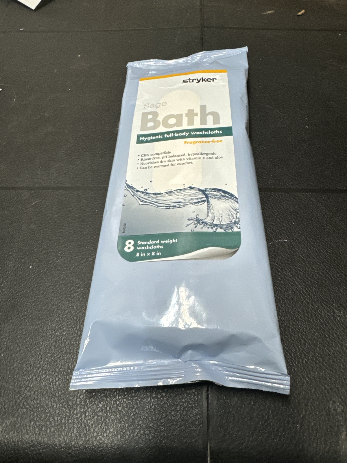 1 New Pack of 8 Stryker Sage Bath HYGIENIC FULL-BODY 8"x8" Standard ...