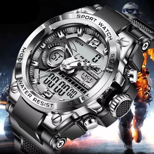 Men Military Sports Watch LED Screen Large Digital Face Waterproof ...