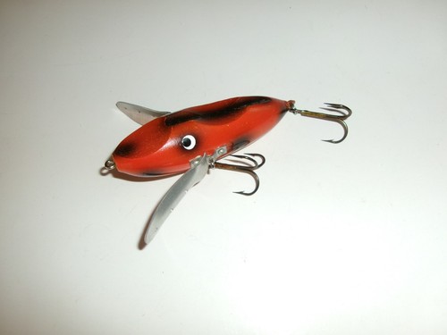 Vintage Wood Hi Fin Creeper Musky Muskie 4-3/8" Body Topwater Lure ...