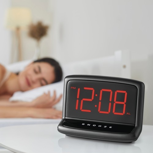 Black Electric Digital Alarm Clock with Large 1.4” LED Display | eBay