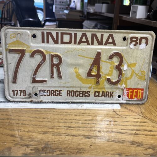 Vintage 1980 Indiana National Guard License Plate Shf | eBay