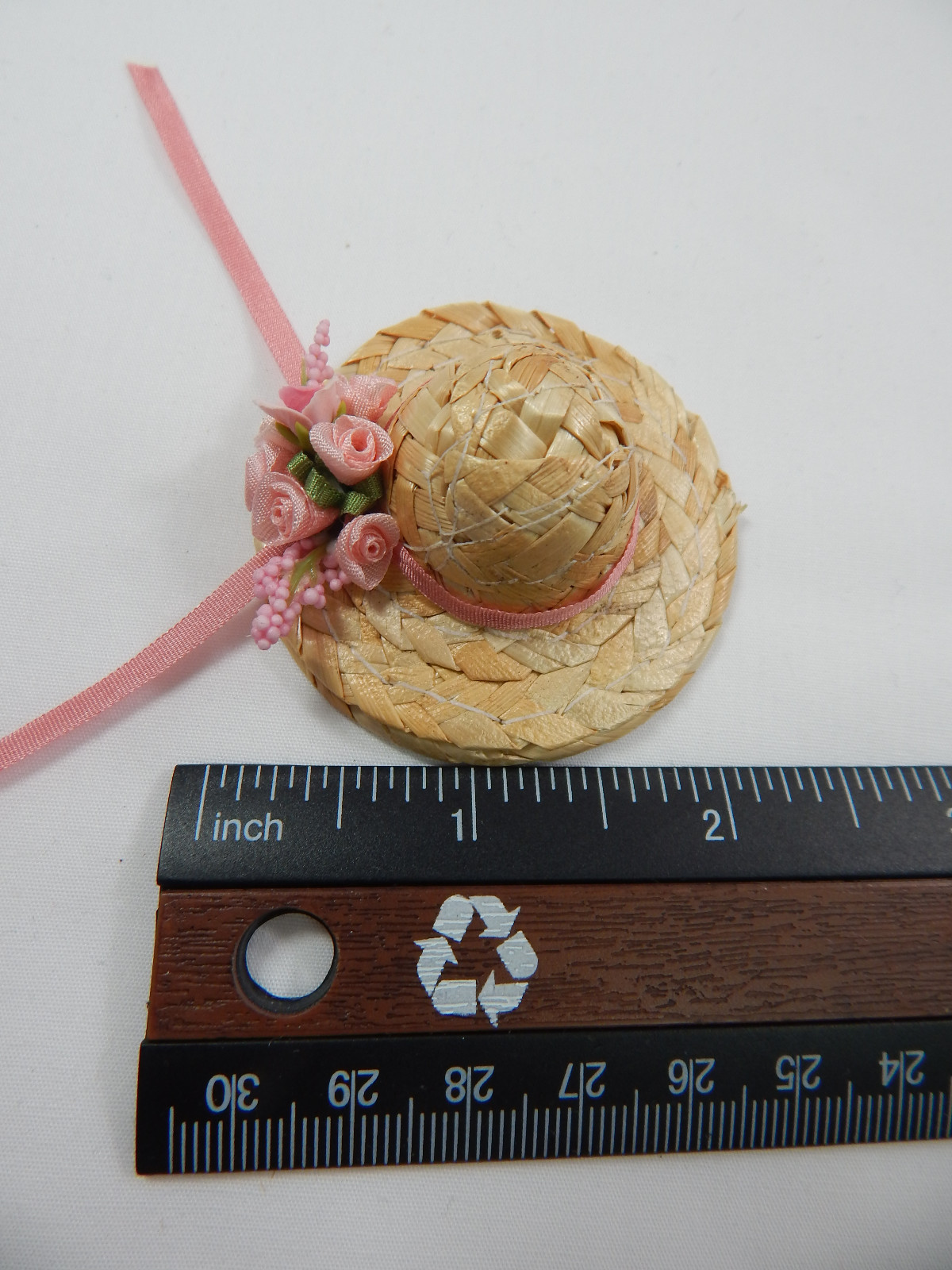 Doll House Miniature Straw Hat 2" Mini Wicker Straw Hat Hand Made #Z157 ...