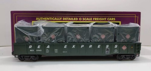 MTH 20-98023 O Railway Express Agency Gondola Car w/Containers #5943 LN ...