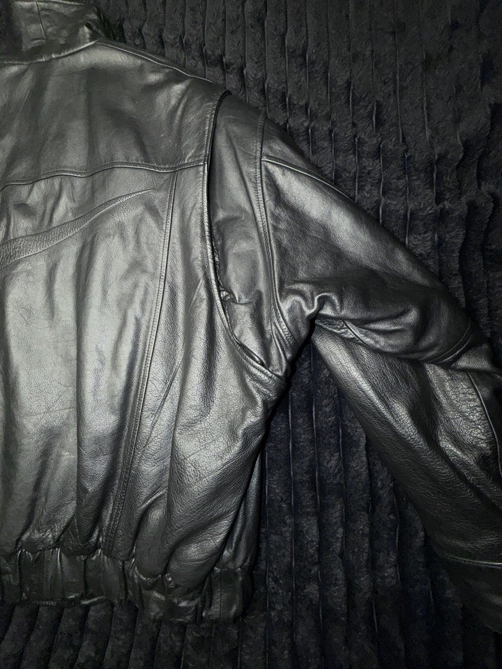 OG 90s NIKE Swoosh Leather Bomber Jacket Size XL Vintage MINT Pristine ...