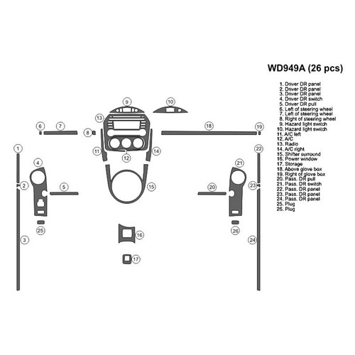 For Mazda MX-5 Miata 09-15 B&I 2D Solid White Large Dash Kit 26 Pcs | eBay