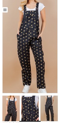 NWT LA Soul Overalls 2X Bee Print Festival Farmers Market Honey | eBay