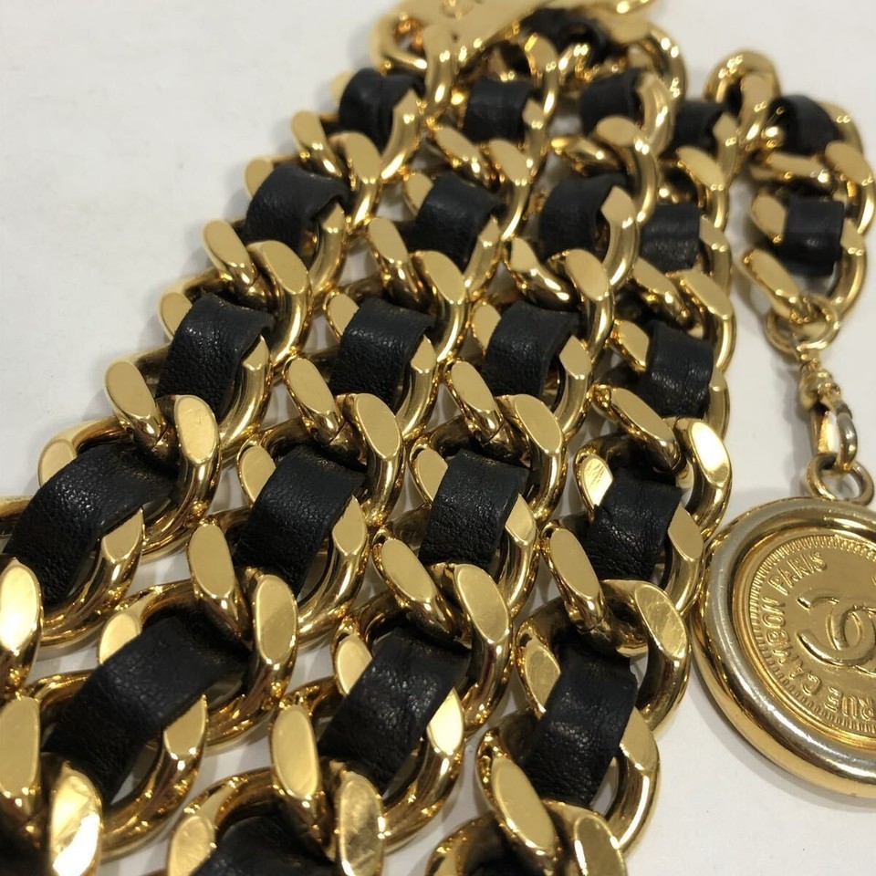 CHANEL BELT AUTH Gold Medal kenkenjp Coin COCO CC Vintage 98cm Chain ...