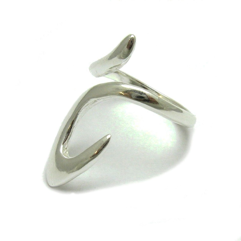 Stylish Long Sterling Silver Ring Hallmarked Solid 925 Perfect Quality ...