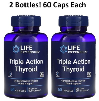 Life Extension Triple Action Thyroid Gland Support Supplement - 60 Caps ...