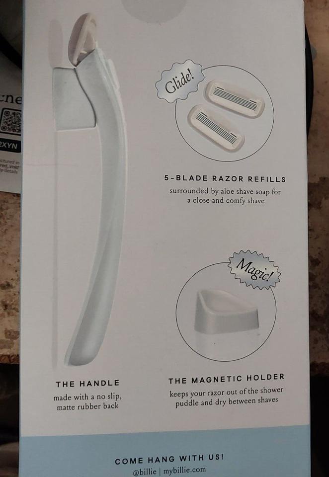 Billie Women's Cool Blue starter kit with handle, 2 cartridges ...