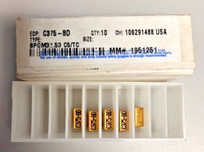 Metcut: Turning Inserts- 5 pack, SPGM32.5. C5/TC, C375-BD | eBay