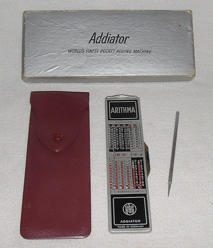 Vintage ARITHMA 'Addiator' Calculator *Original Case Stylus & Box ...
