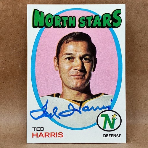 1971-72 Topps #32 Ted Harris SIGNED Autograph Minnesota North Stars ...