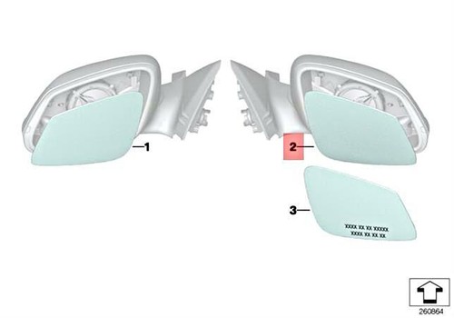 Genuine BMW BMW I Hybrid I3 Mirror Glass Heated Wide-Angle Right ...